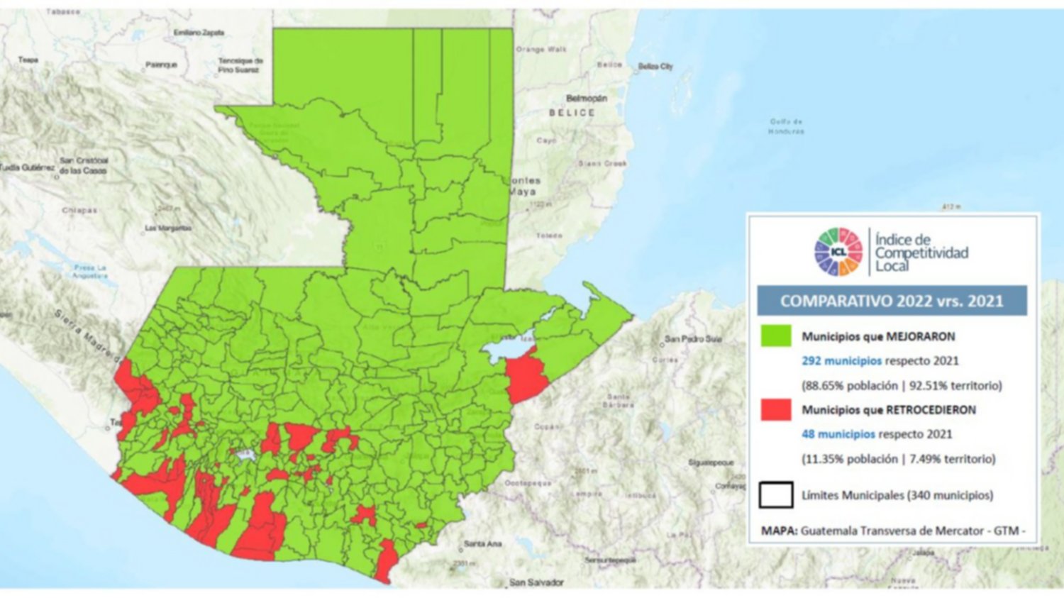 Los 10 municipios con mayor Índice de Competitividad Local, según Fundesa